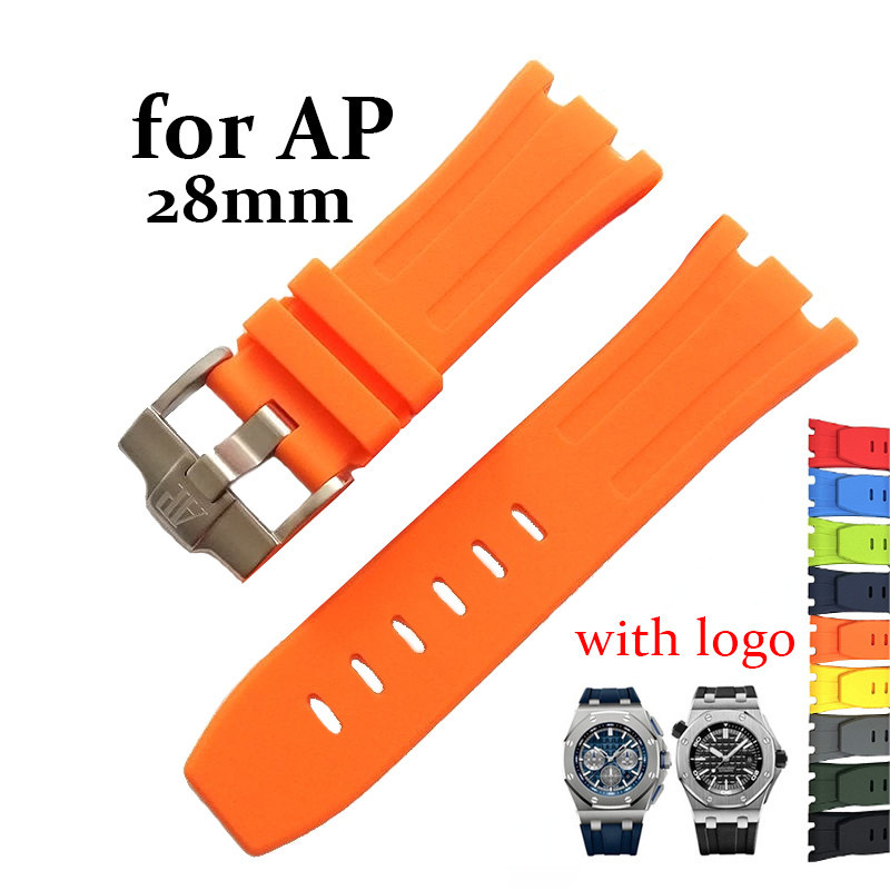 28mm Silicone Rubber Bracelet Women Men Watch Strap Band for AP ...