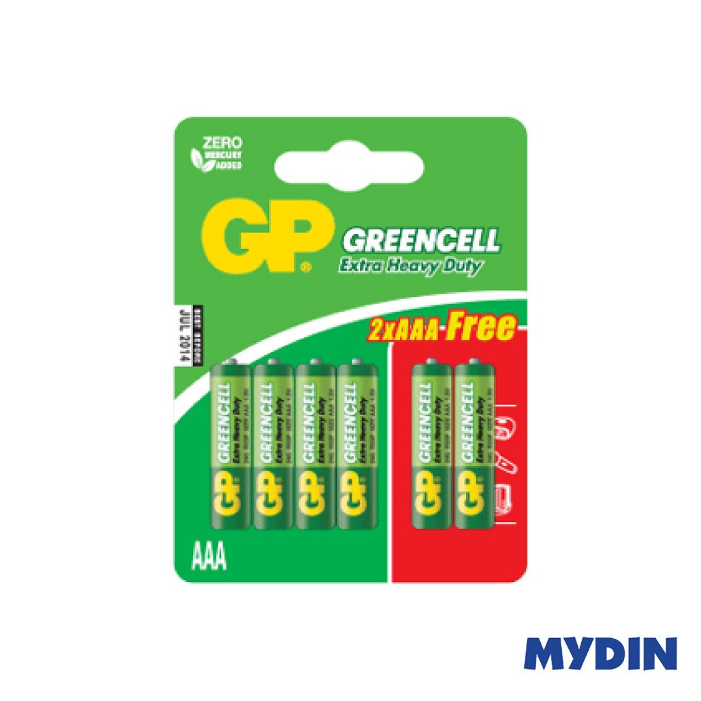 GP Greencell Extra Heavy Duty Battery AAA (4's) FOC Battery AAA (2's ...
