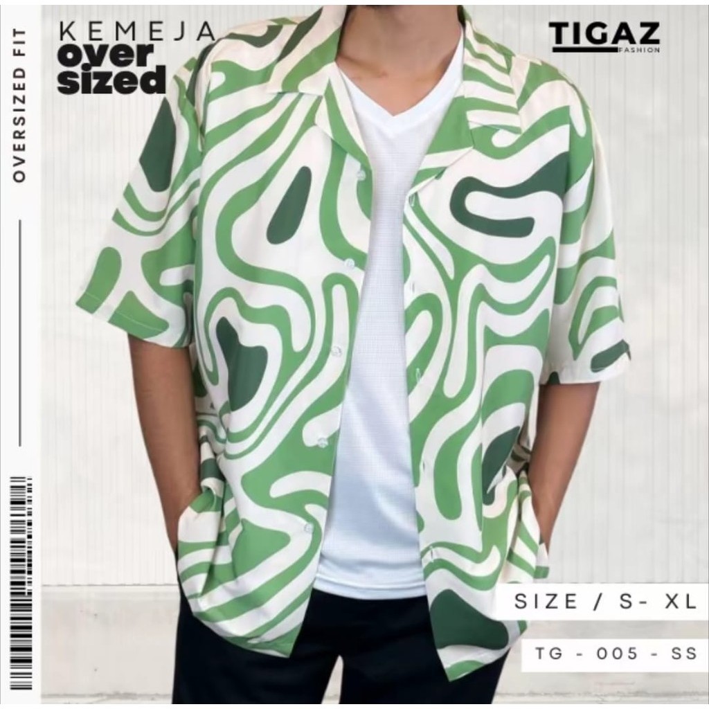 Tigaz OVERSIZED LENGAN PENDEK Shirt Material Ice Silk S - XL Modern ...