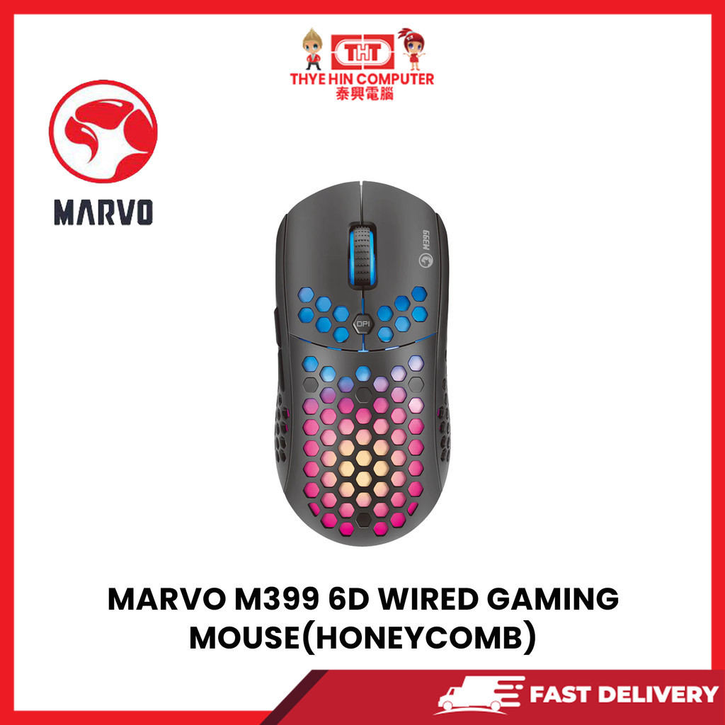 MARVO M399 6D WIRED GAMING MOUSE(HONEYCOMB) | Shopee Malaysia
