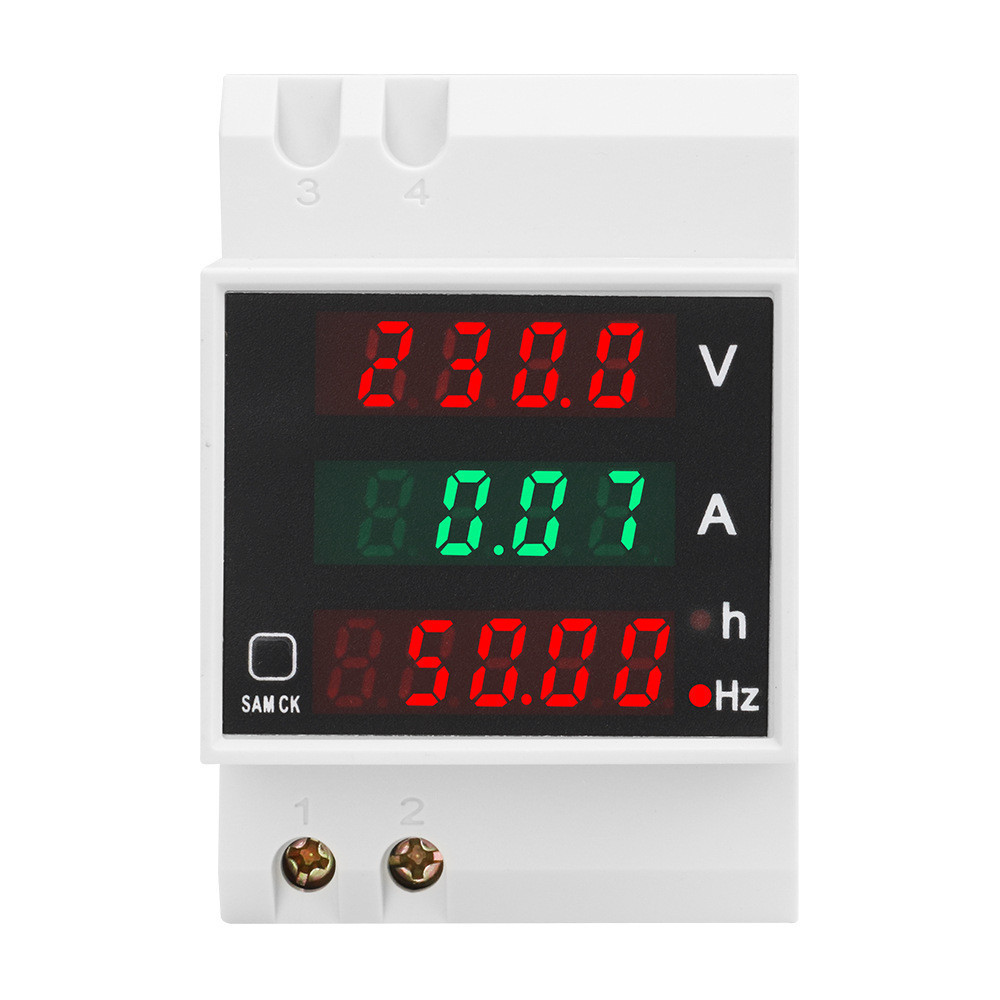 SDM007 100A Din Rail LCD Digital Voltmeter Voltage Current Power ...