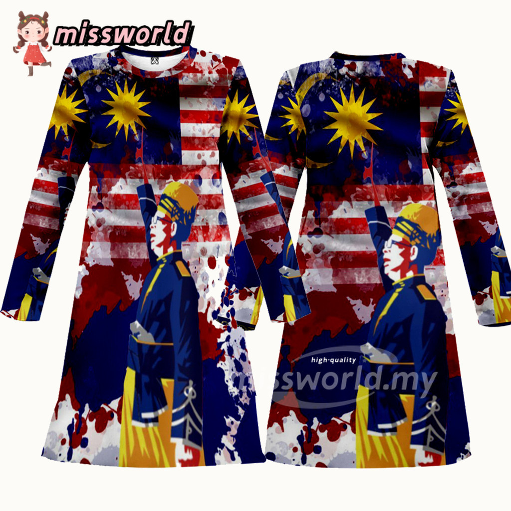 Baju Perempuan Merdeka Negaraku Baju Merdeka Muslimah Labuh 2024 Plus ...