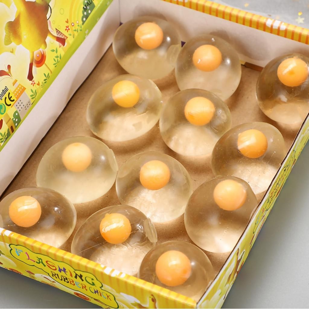 Jijaka 12pcs Yolk Stress Ball High Elasticity Smooth Egg Splat ...