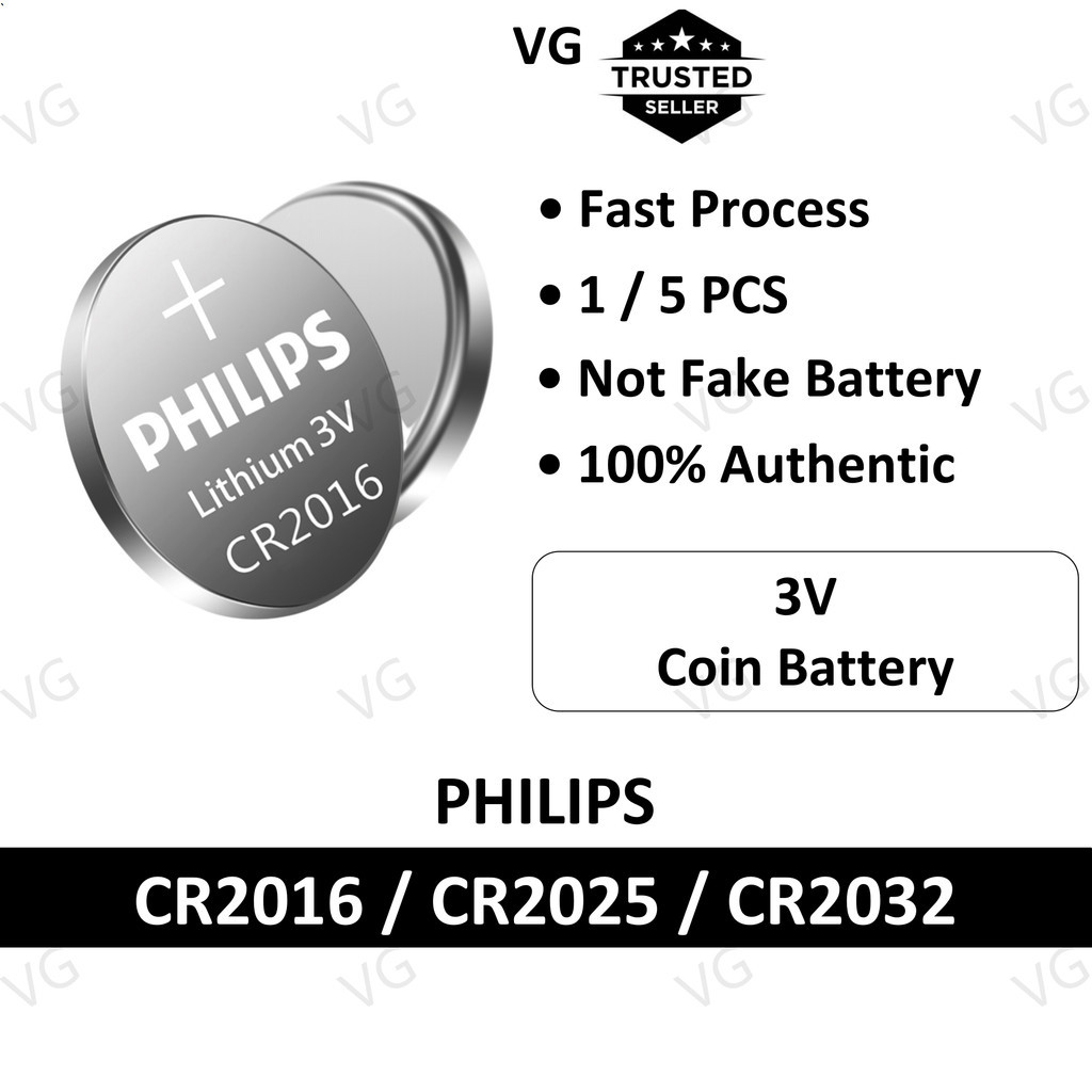 [100% ORIGINAL] PHILIPS CR2016 CR2025 CR2032 3V Battery Bateri Keyless ...