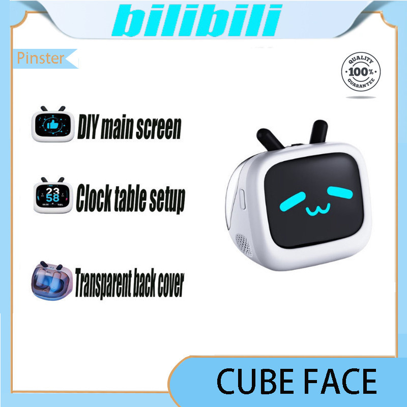 Bilibili 2024 New Product CUBE FACE Small TV LCD Touch Screen True Wireless Bluetooth Headset ...