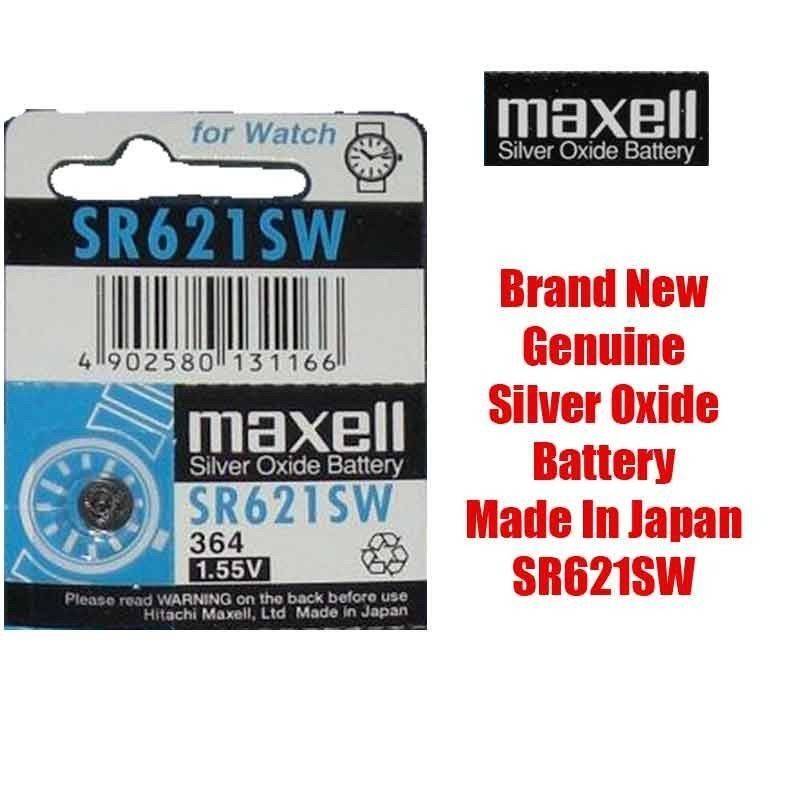 Original MAXELL SR621SW 1.55V Silver Oxide Watch Battery made in Japan ...
