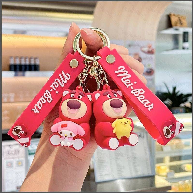 Lotso x Sanrio Figure Dolls Keychain Gift For Girls Pendant Strawberry ...