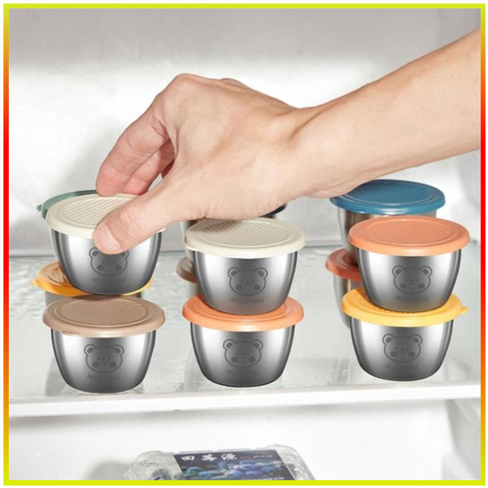 304 Stainless Steel Dipping Box With Lid Sealed Sauce Cup Salad Tomato ...