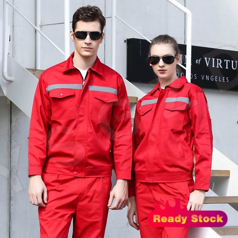 【YSGZD】5 Colors Set Top + Pants Safety Work Jacket Workwear Long Sleeve ...