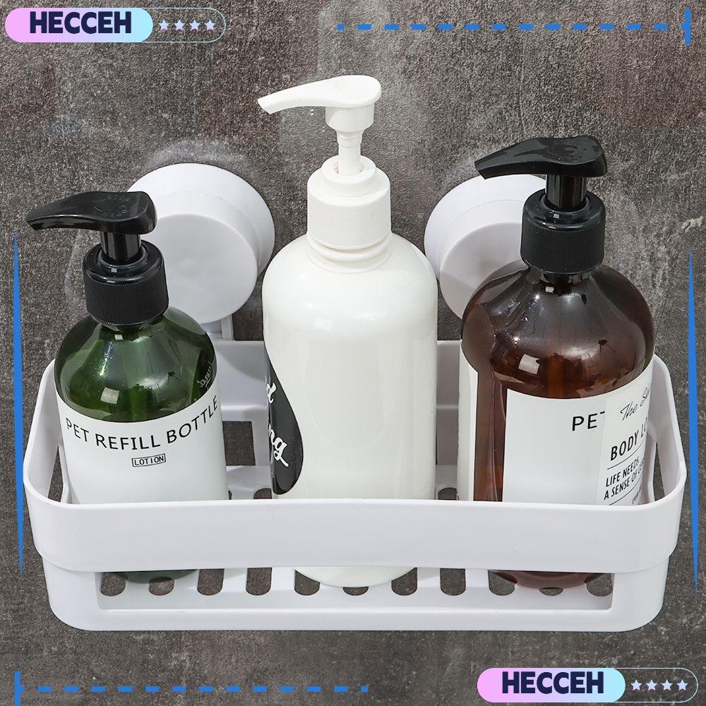 HECCEH1 Corner Storage Rack Suction Cup Wall Mounted Plastic Shower ...