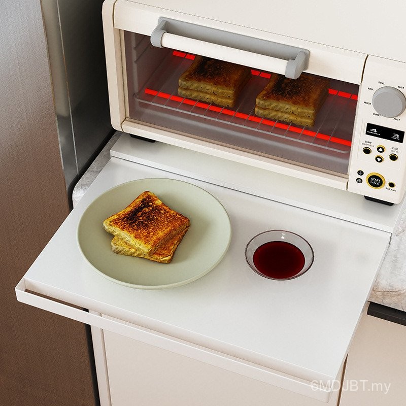 Pull-out Tray Kitchen Microwave Oven Storage Rack Drawer Partition ...