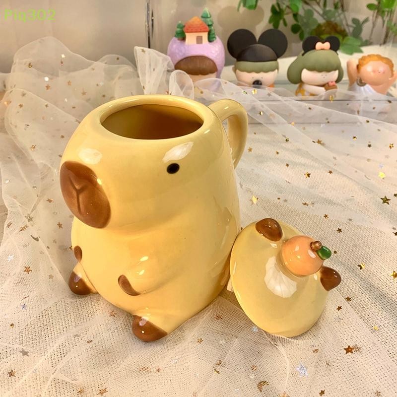 Piq302 3D Capybara Mug Ceramic Coffee Mug Cartoon Capybara Couple Cup ...