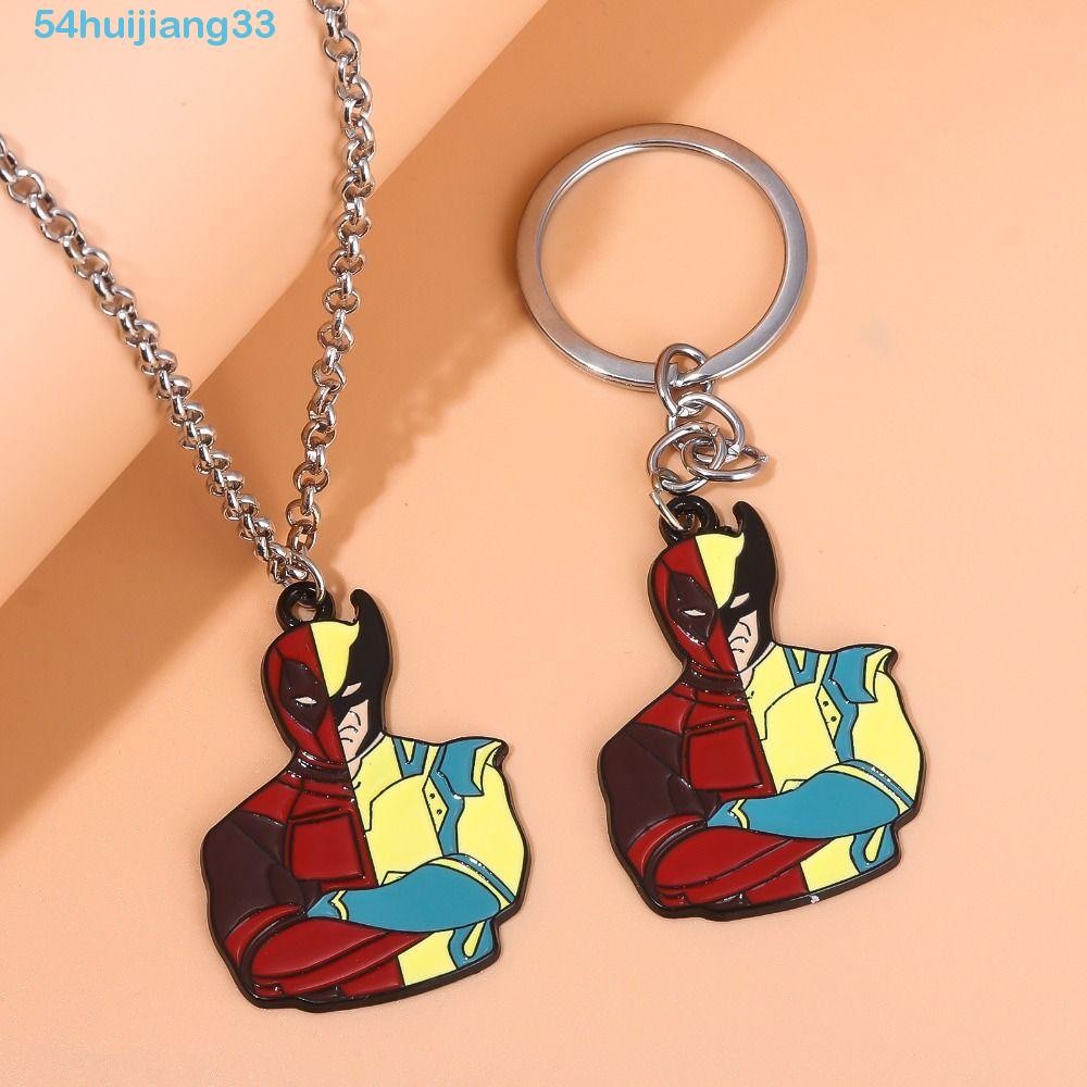 HUIJIANG Electroplating Pendant, Deadpool&Wolverine Each Half Comic ...