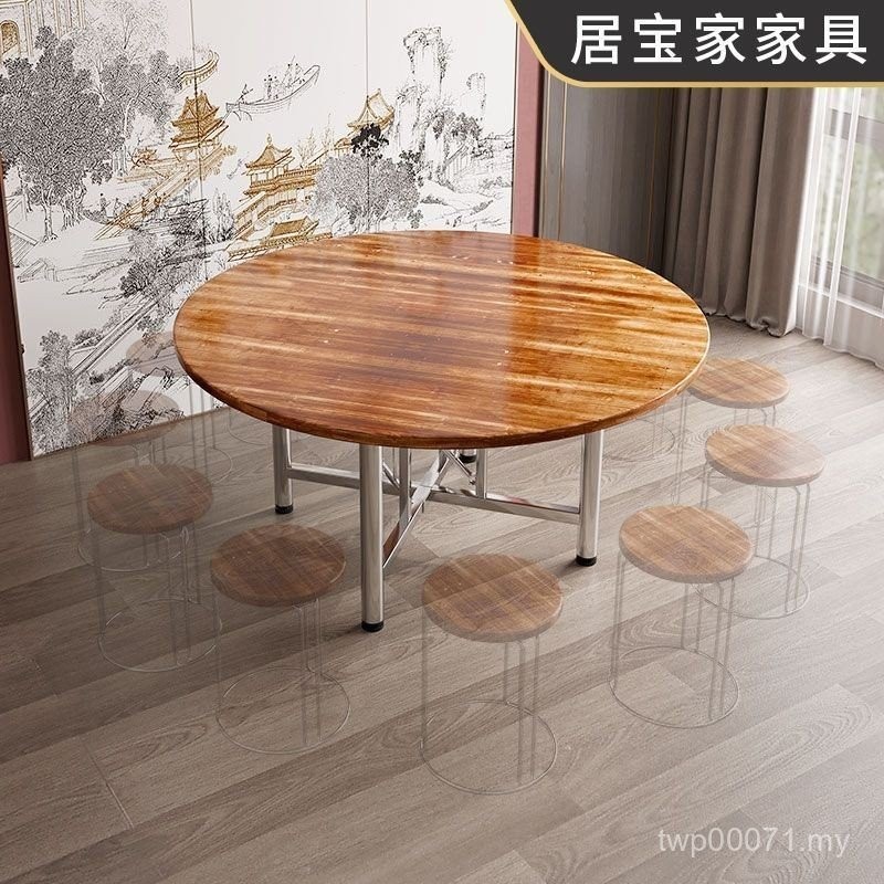 # Meja besar bulat kayu solid meja bulat boleh dilipat bulat meja kedai ...