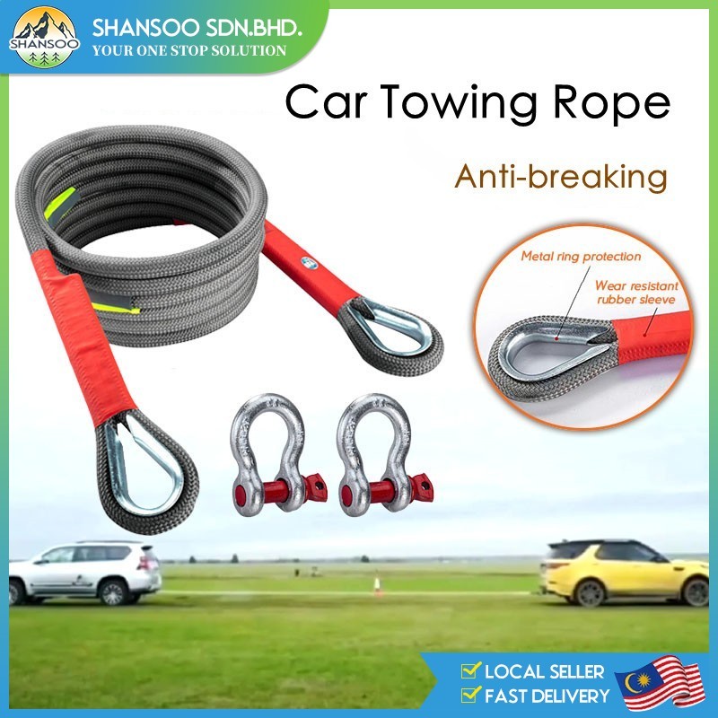 7M 18 Tons Trailer Rope Tali Tarik Kereta Car Tow Rope Off-road Rescue ...