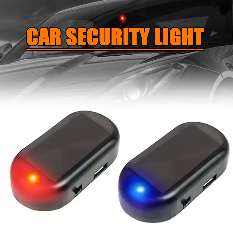 Car Solar Powered Security Light Simulated Dummy Alarm Wireless Warning ...