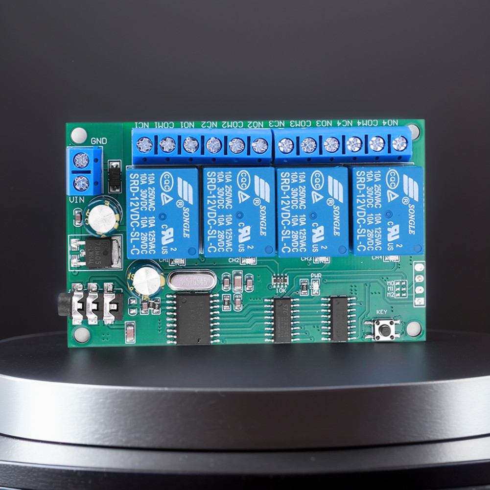 AD22B04 4CH DTMF Audio Controller Decoder Relay DC 12V for LED Motor Smart Home [countless.my ...