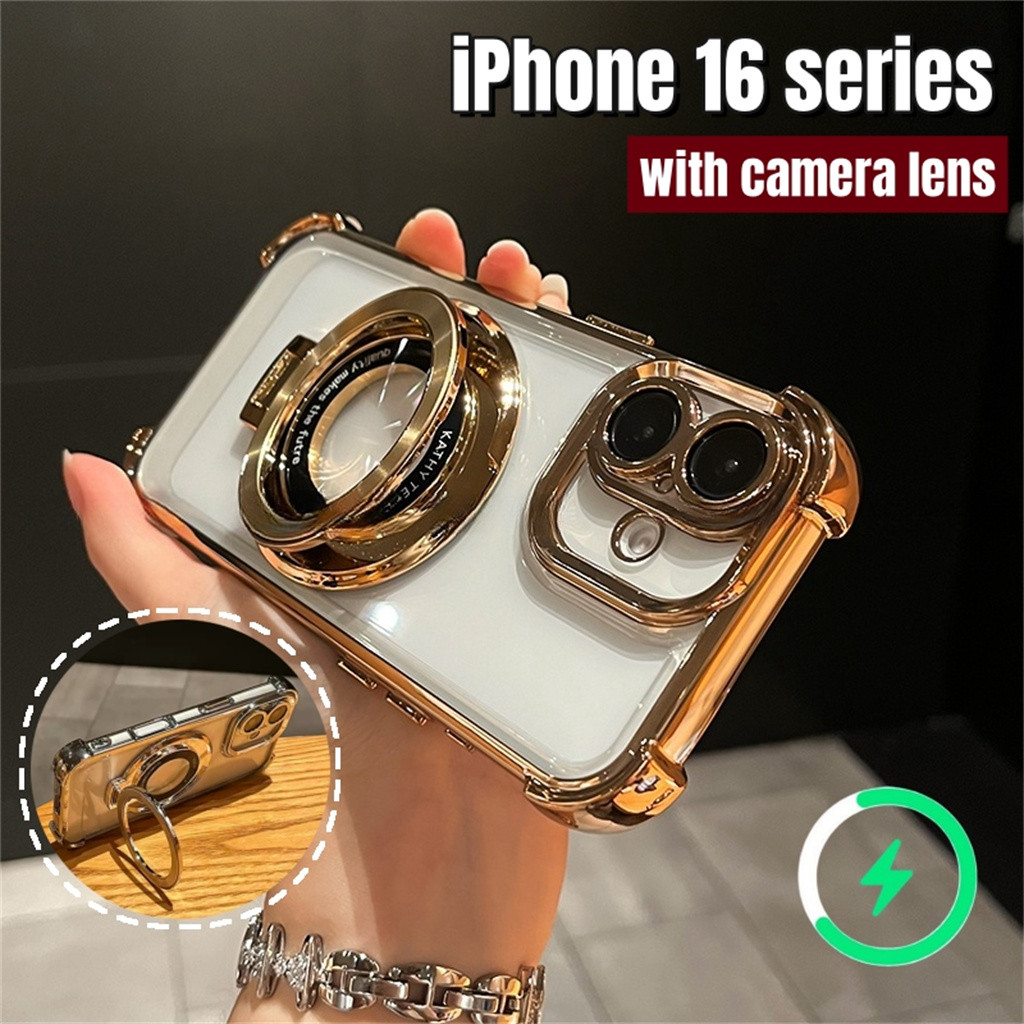 Plating Acrylic Case Iphone 16 Pro Max Plus Case Magnetic Case Iphone ...