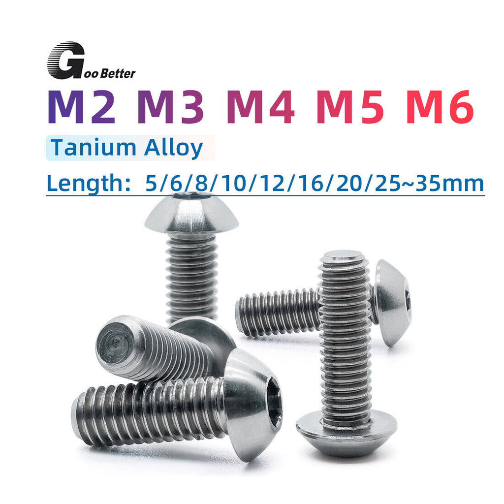 TC4 Titanium Dome Button Head Bolts M2 M3 M4 M5 M6 GR5 Allen Key Socket Screws | Shopee Malaysia