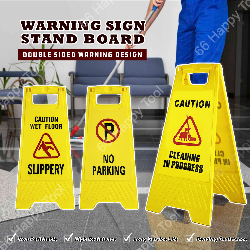 Foldable Floor Sign Board A Frame Warning SLIPPERY WET FLOOR CAUTION NO ...