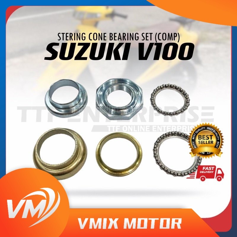 SUZUKI V100 STERING CONE BEARING SET (COMPLETE) STEERING CONE BEARING ...