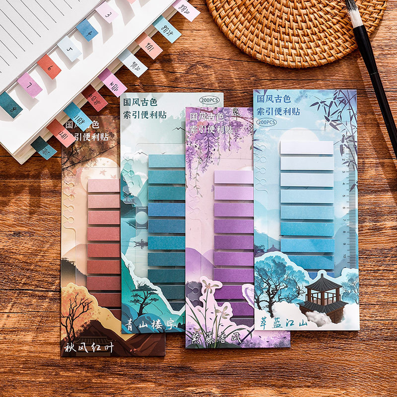200 Sheets/pc National Style Antique Index Sticker Student Cute Multi ...