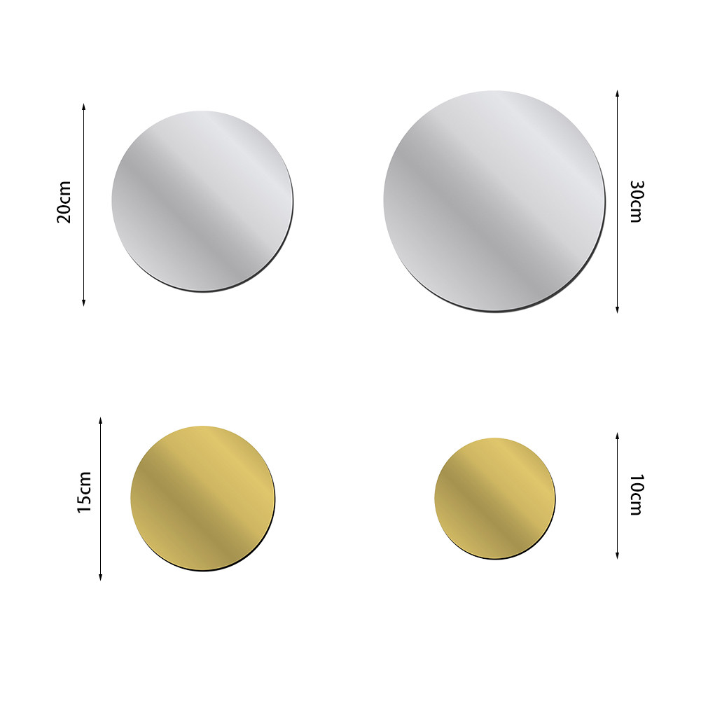 Round Mirror Sticker Self-adhesive Bathroom Decor 3D Acrylic Mirror ...