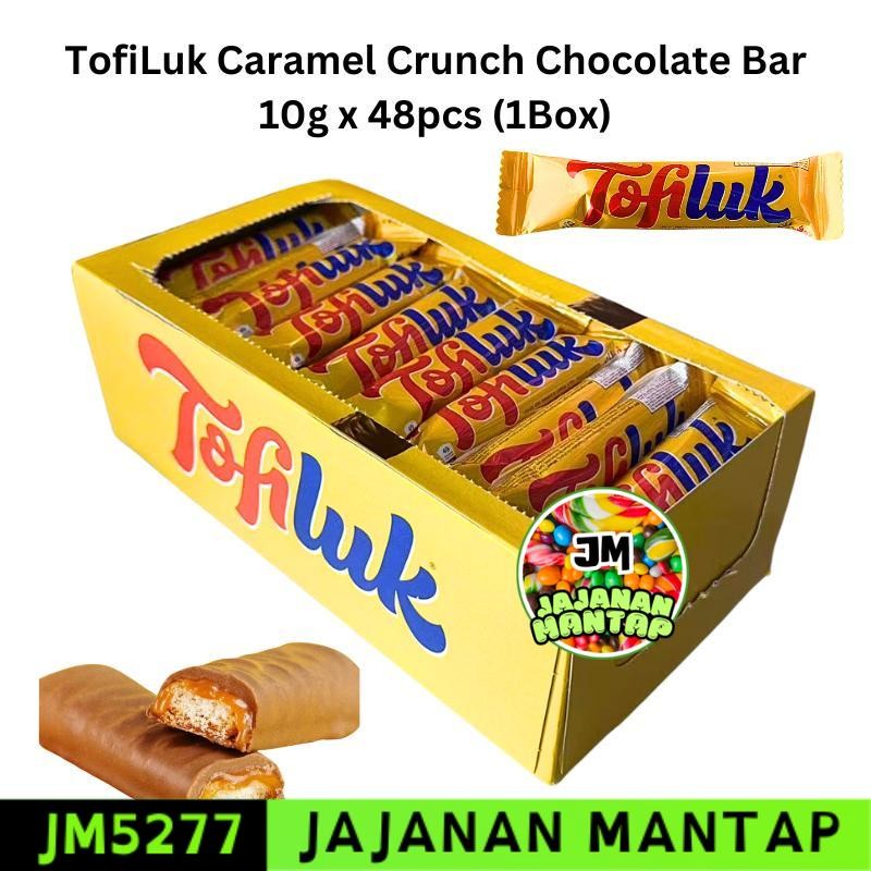 Tofiluk Caramel Crunch Chocolate bar 10g x 48pcs (1Box) Halal Jajan ...