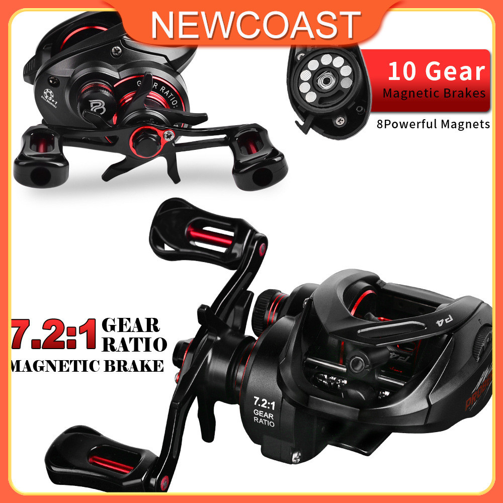 PROBEROS Reel Bc 7.2:1 Casting Reel 5+1BB Black Baitcasting Fishing ...