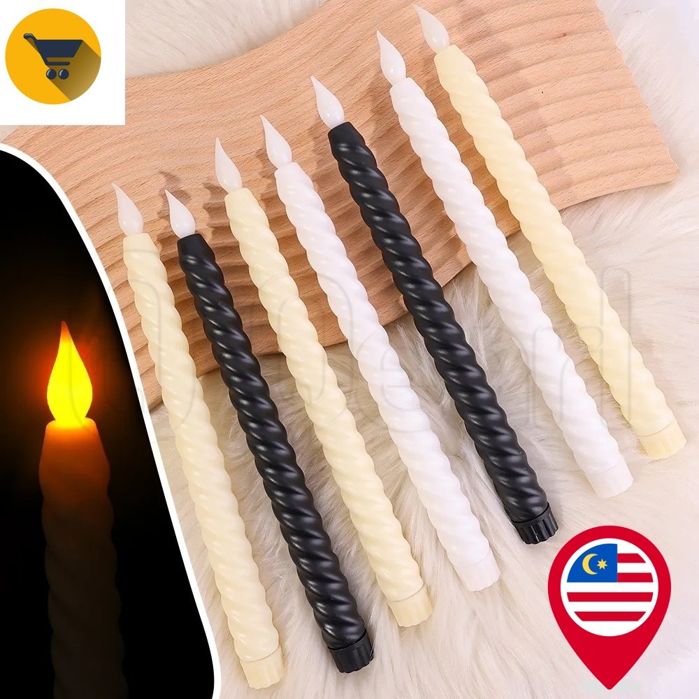 MK2 Threaded LED Long Electronic Candle / Battery Operated Flameless ...