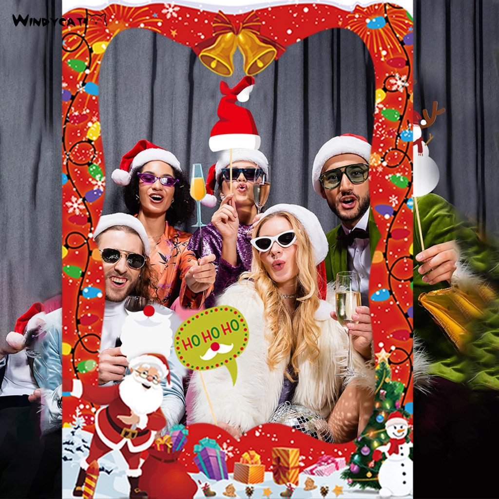 Christmas Photo Props Kit Christmas Selfie Props Christmas Photo Booth ...