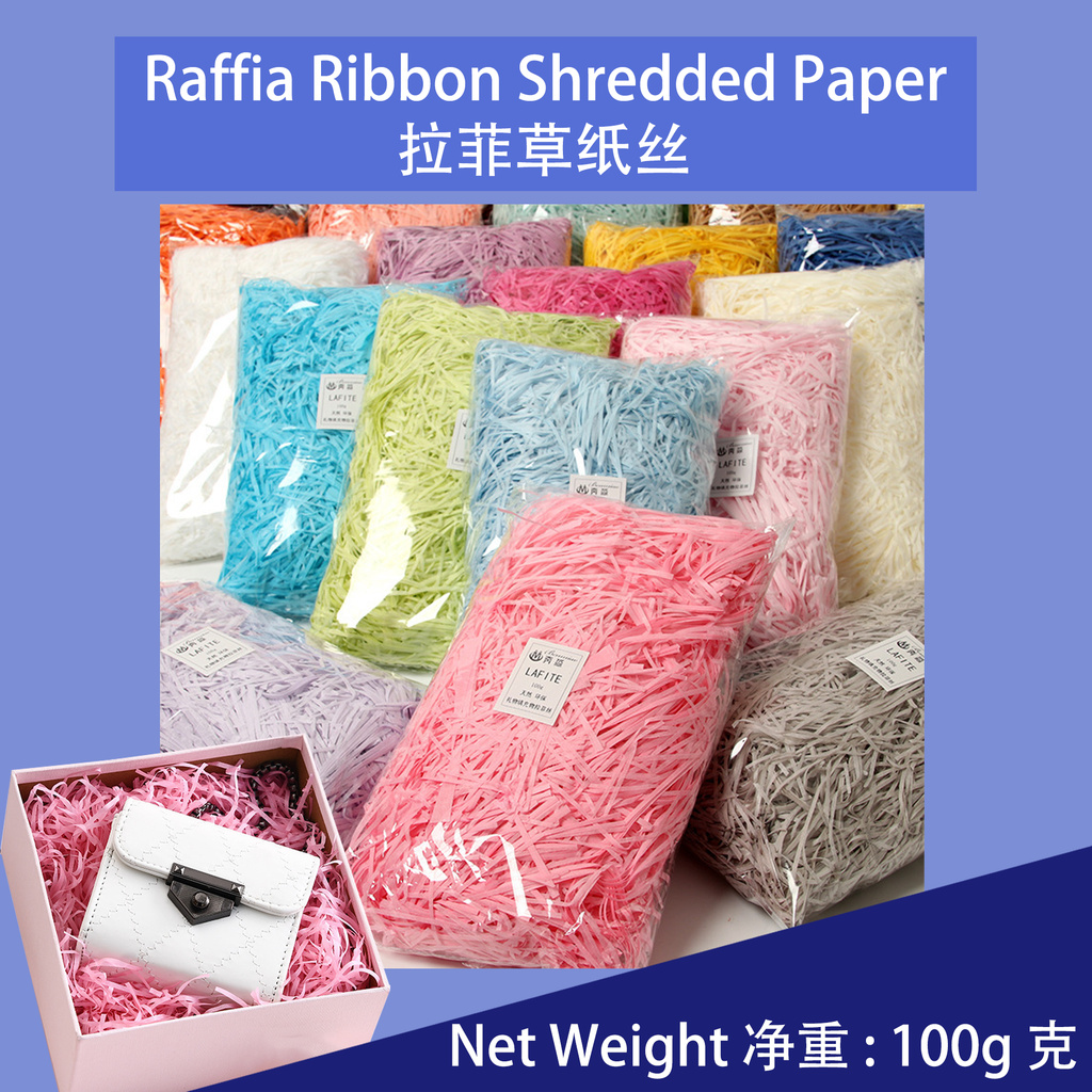 Raffia Ribbon Shredded Paper -100G / Cebisan Kertas Hiasan 拉菲草纸丝 ...