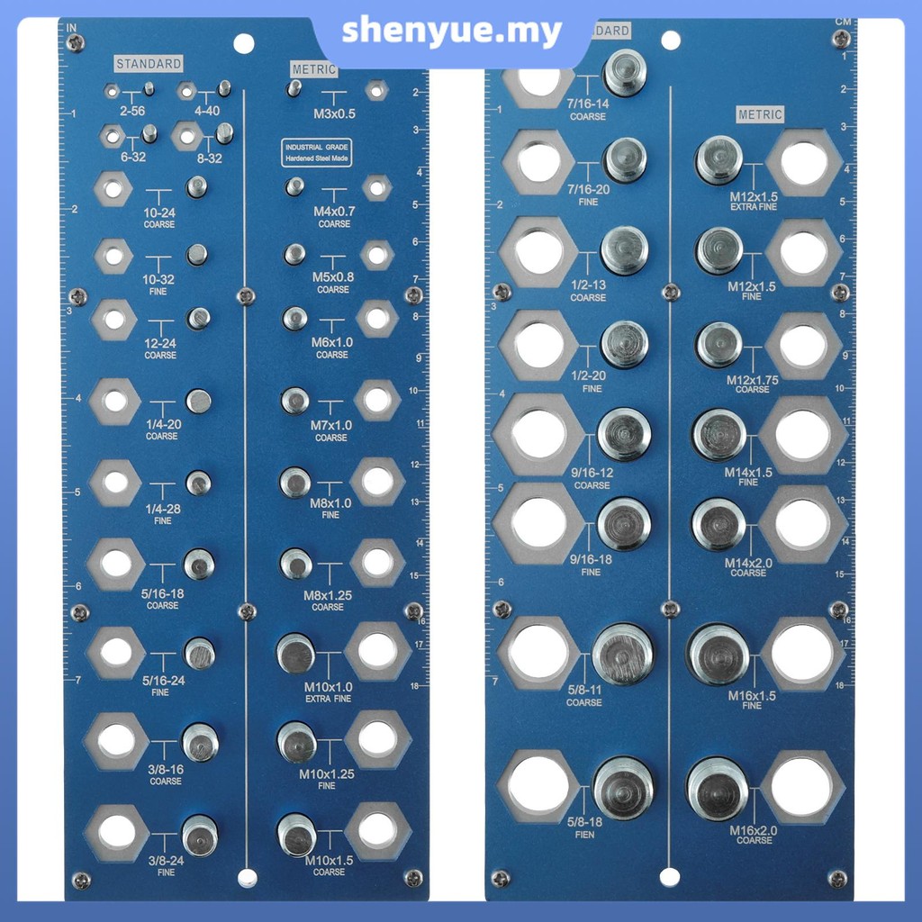 Nut and Bolt Thread Checker Set Sturdy Thread Identifier Gauge Precise ...