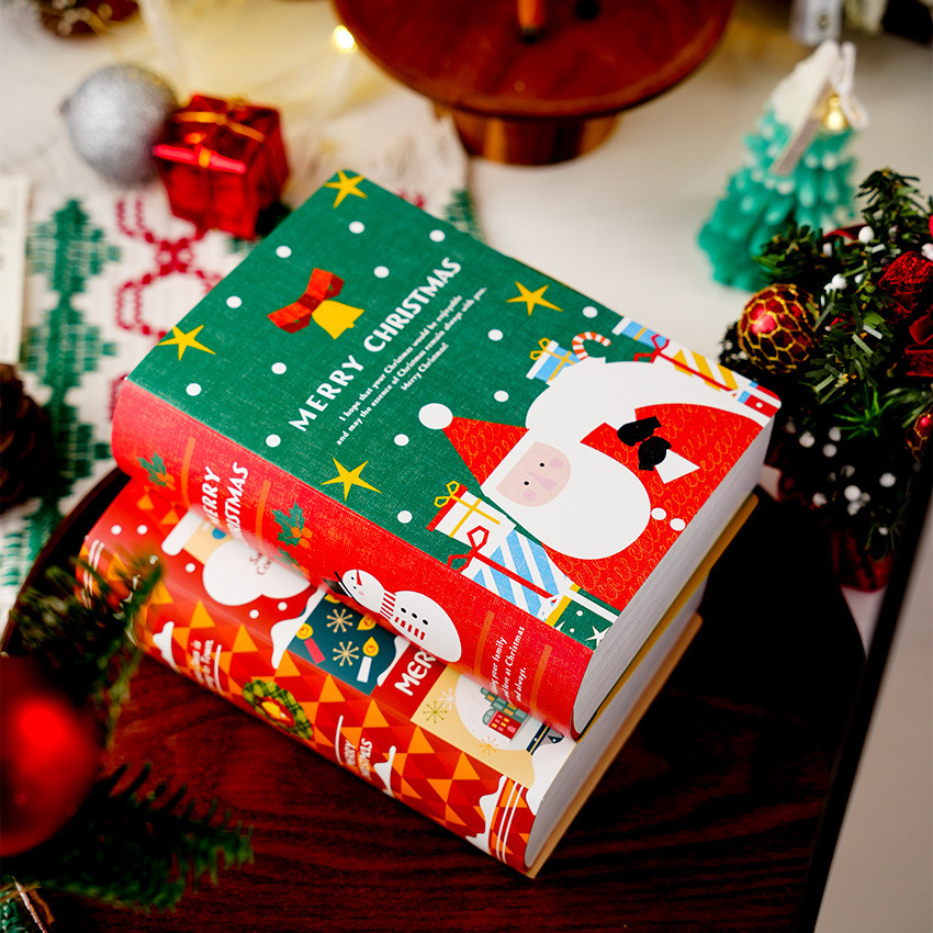 2024 Christmas Handmade Book Shape Wrapping Paper Box Candy Box Flip ...