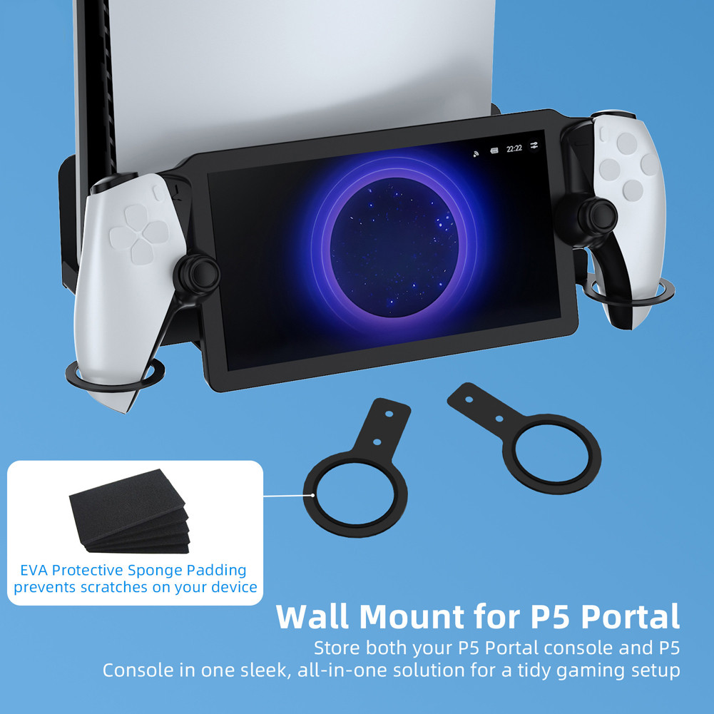 Wall Mount Kit Game Console Base Stand Holder with Controller Holder ...