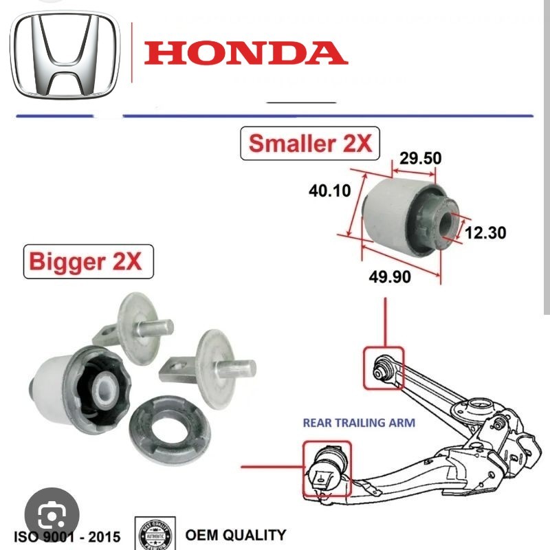HONDA CIVIC SNA FD TRO CRV SWA REAR AXLE TRAILING BUSH | Shopee Malaysia