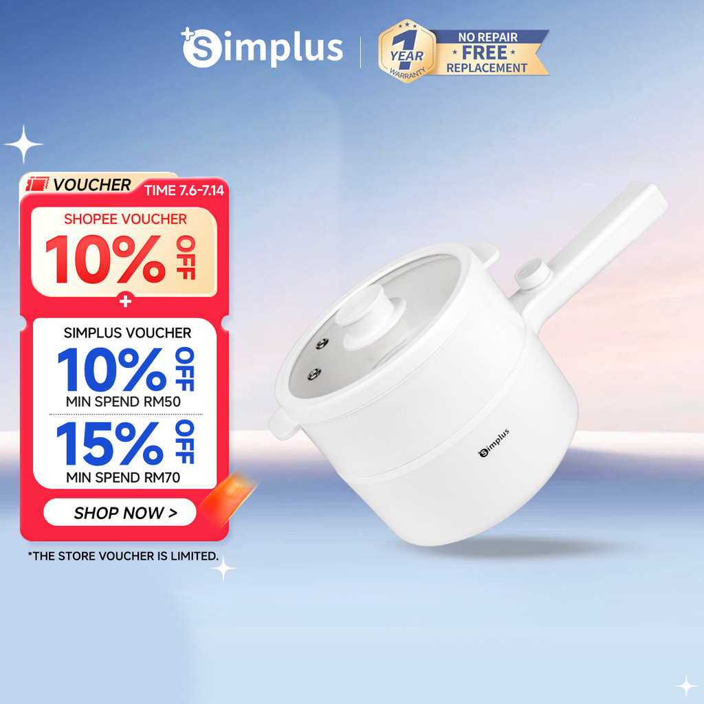 Simplus Non Stick Ceramic Coating Mini Electric Multi-Function Cooker ...