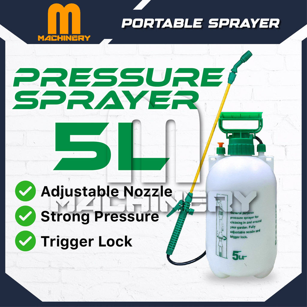M.Machinery 5L Portable Sprayer Manual Pressure Pump | Penyembur ...