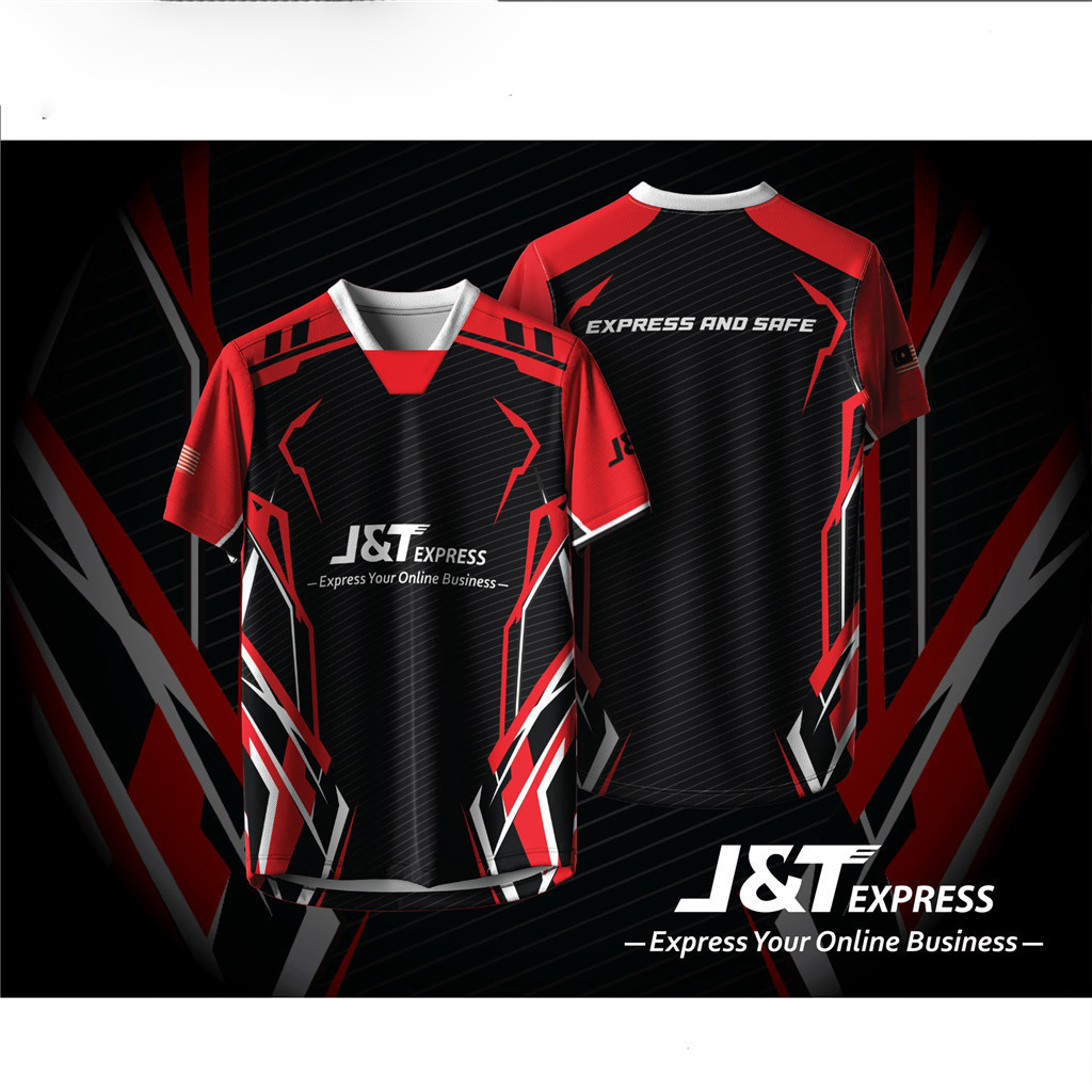 J&T Express JNT Short Sleeve T-Shirt for Delivery Workers Breathable ...