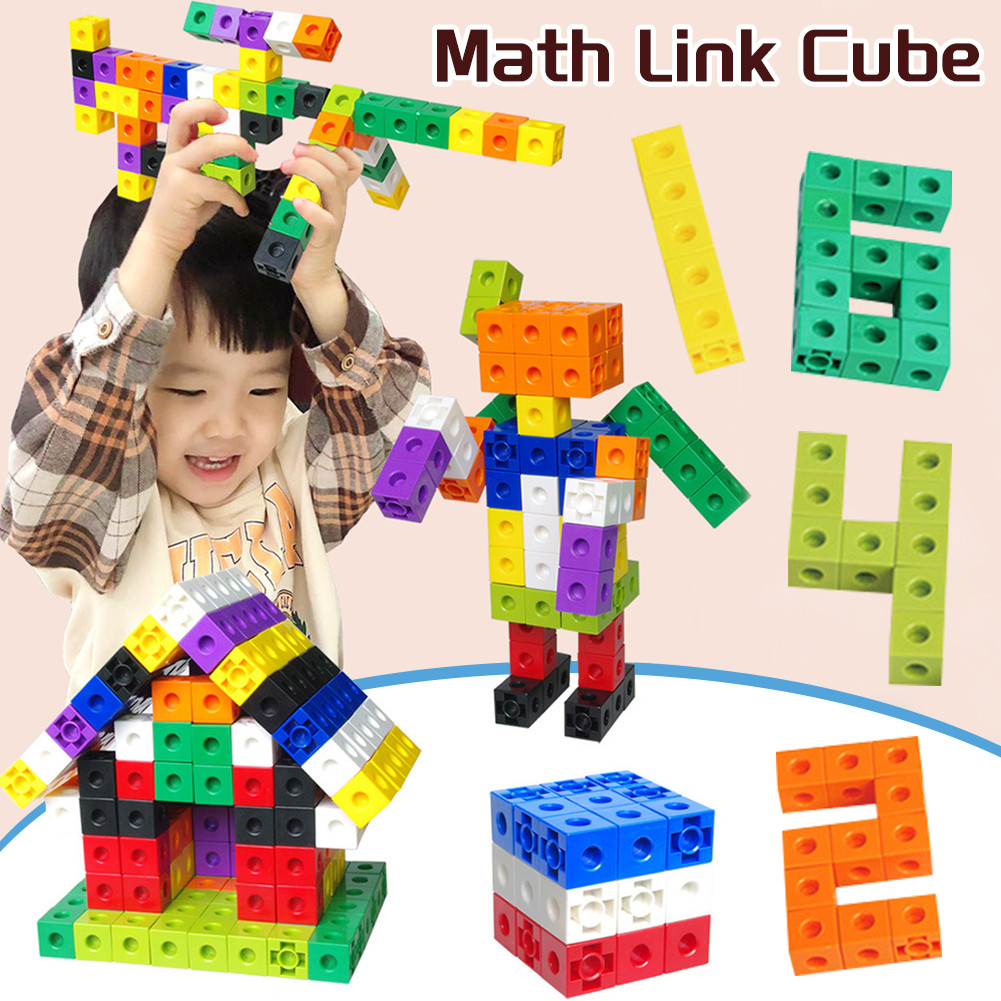 kids toy 100pcsMath Linking Cubes Blocks Snap Cubes Link Cubes ...