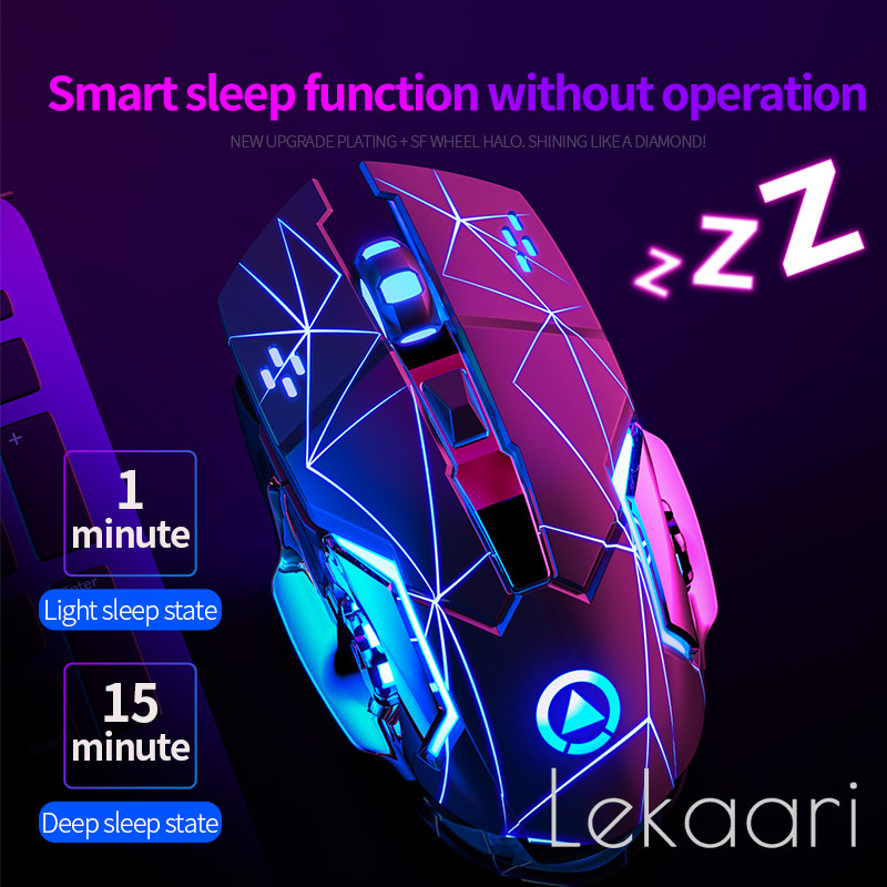 Wireless RGB Gaming Mouse Bluetooth 2.4G 1600DPI Adjustable ...