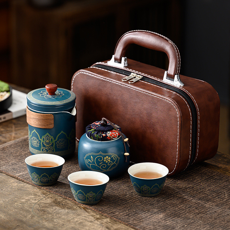Tea Pot Set Travel Tea Set Outdoor Portable Tea Set Cawan Dan Teko One ...