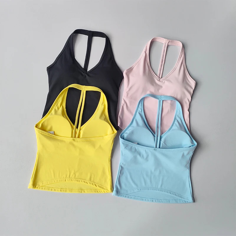 Sports Underwear V-neck Summer Neck Halter Beautiful Back Yoga Suit ...