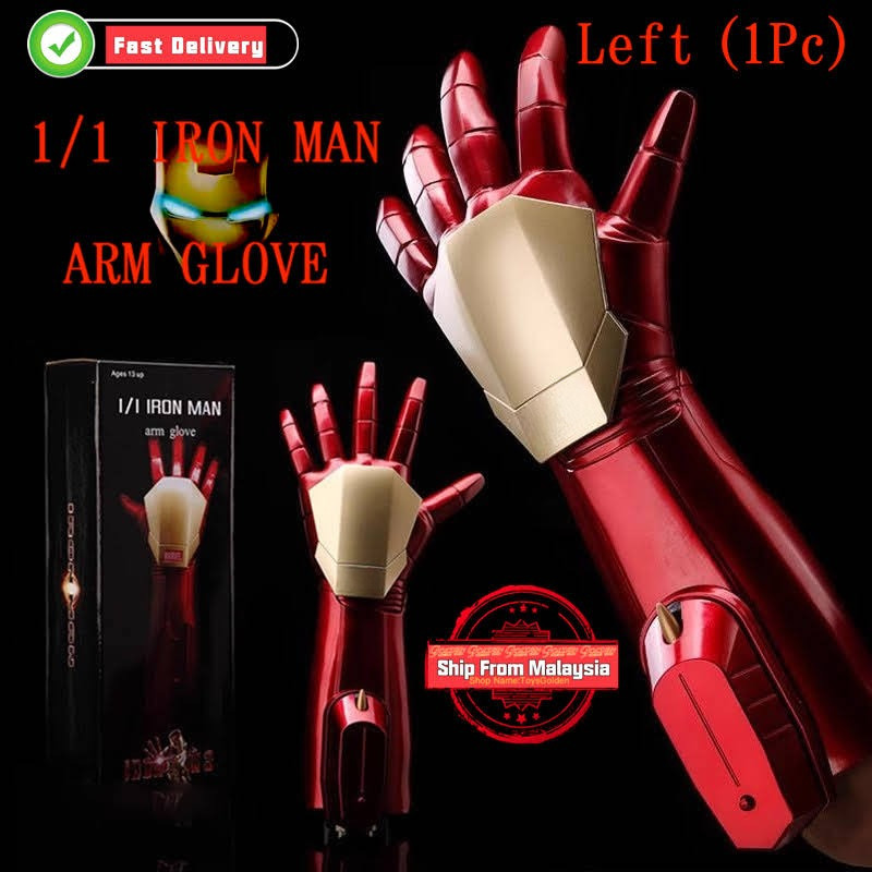 Marvel Avengers Super Hero 1/1 IronMan Toys ARM GLOVE Cosplay Light Led ...