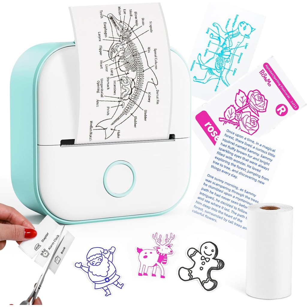 Memoking Sticker Printer - Mini Thermal Sticker Maker, T02 Inkless ...