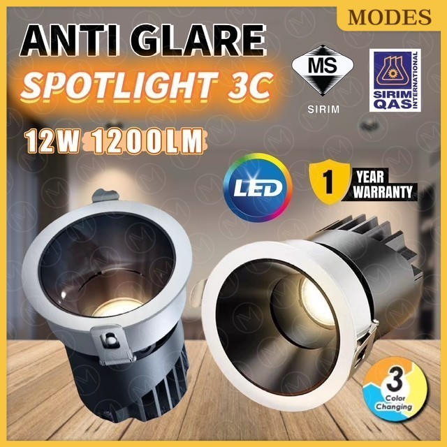 12W/3C ANTI GLARE EYEBALL COB RECESSED CEILING LED EYEBALL WALL WASHER ...