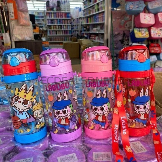 Botol Air Labubu Botol Air Plastik Kartun Comel Kanak-kanak 500ml Botol ...