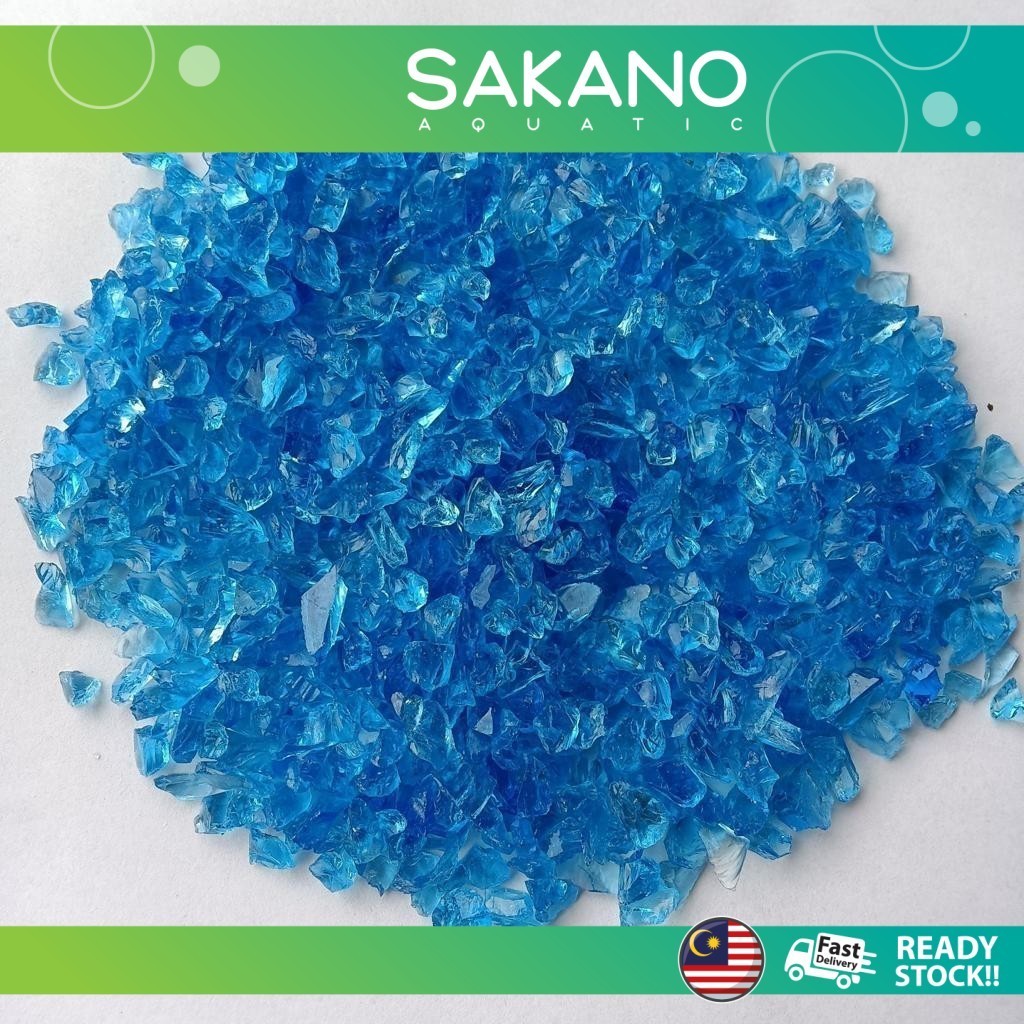 Aquarium Blue Crystal Sand Stone (500g) ,Pasir Crystal Biru Best ...