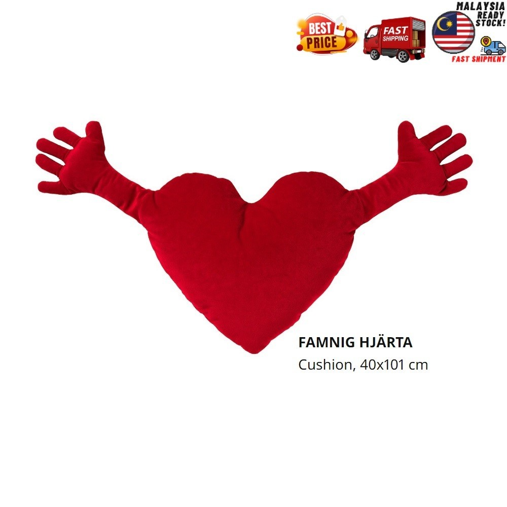 MINIKEA [40x101cm] Love Shape Cushion with Hand . Heart Shape Cushion ...