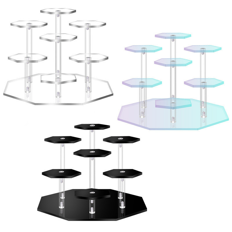 Multi-layer Display Stand Colorful Hexagonal Display Stand Acrylic Hand ...